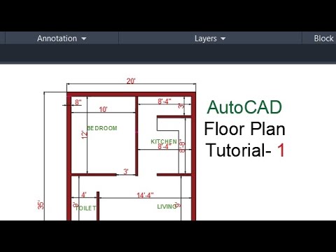Autocad Floor Plan Tutorial For Beginners Part 1 Autocad Floorplan