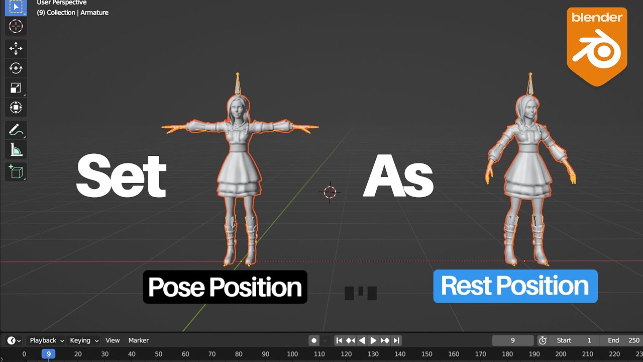 Set Current Pose To Rest Pose In Blender Quick Tutorial Youtube