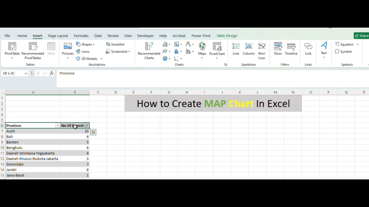 Day 4 How To Create Interactive Maps Chart In Excel Youtube