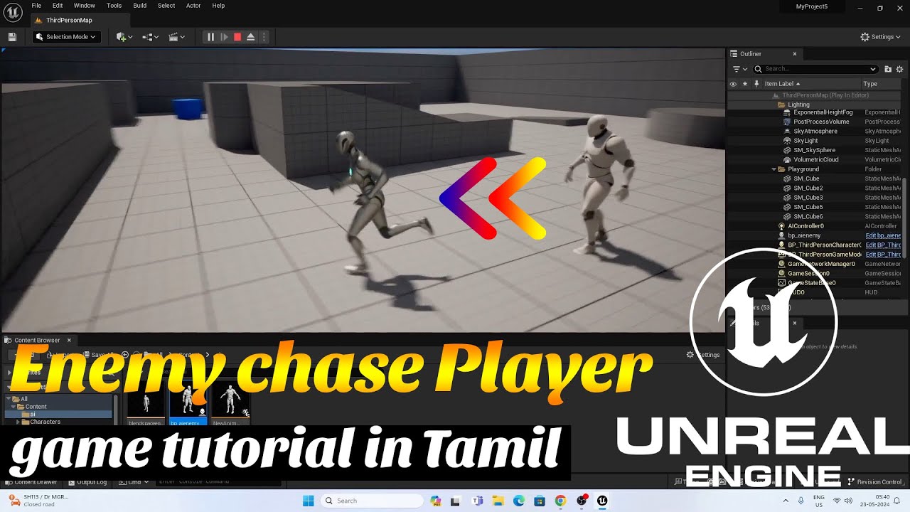 Unreal Engine Enemy Chase Player Easy Ai Tutorial In Tamil Youtube