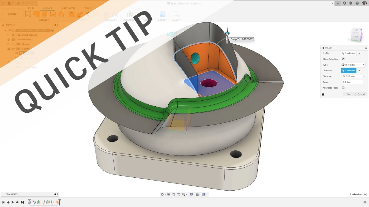 Quick Tip Ruled Surface Youtube