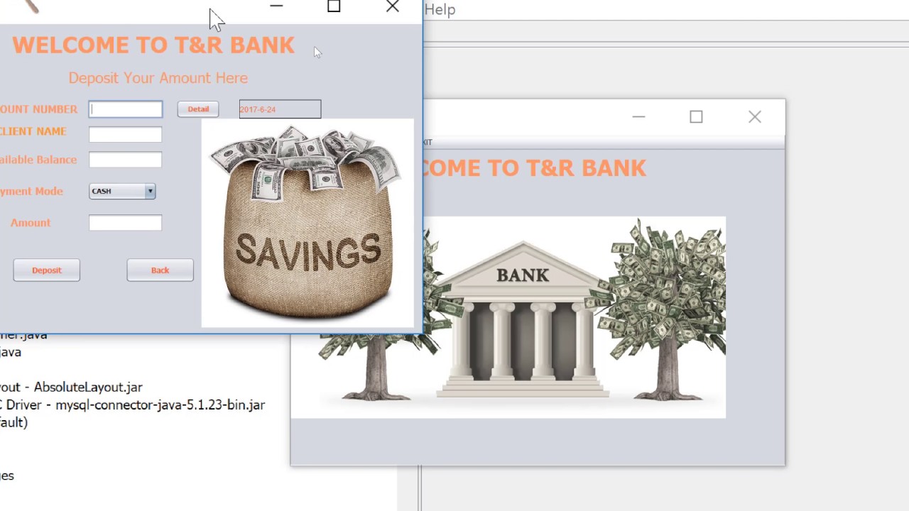 Banking System Project In Java Youtube