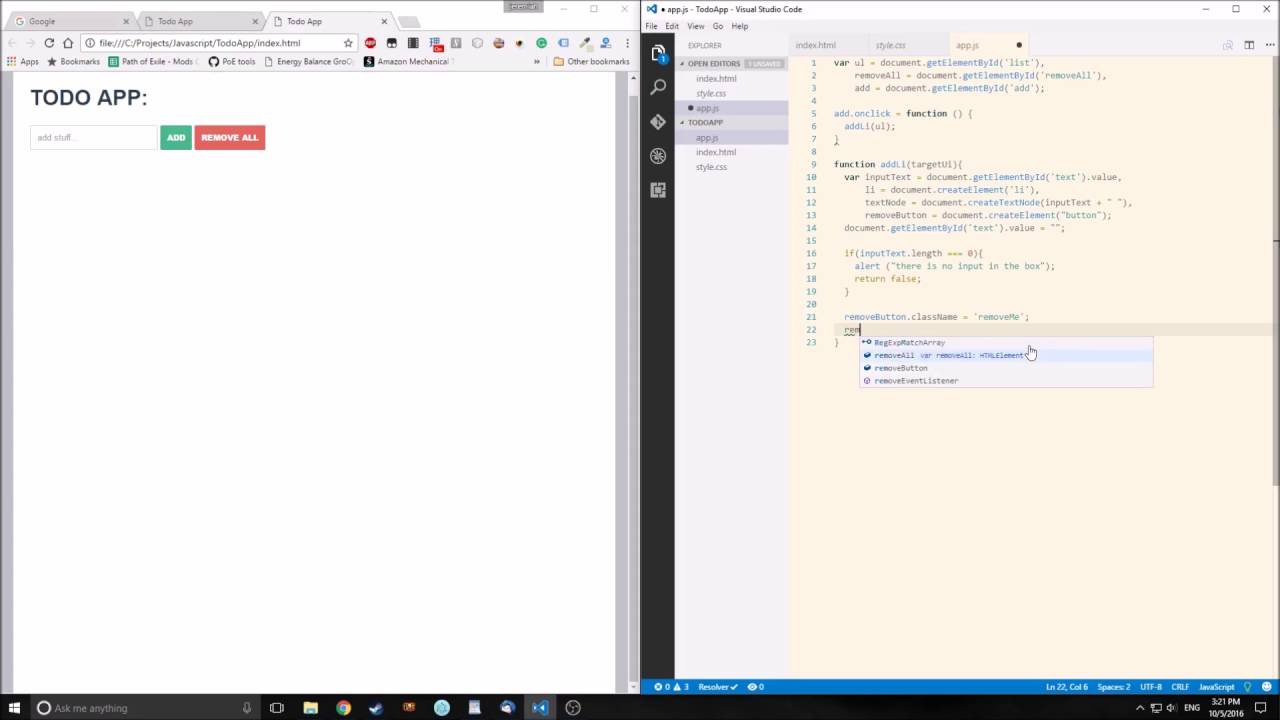Vanilla Js Todo App Youtube