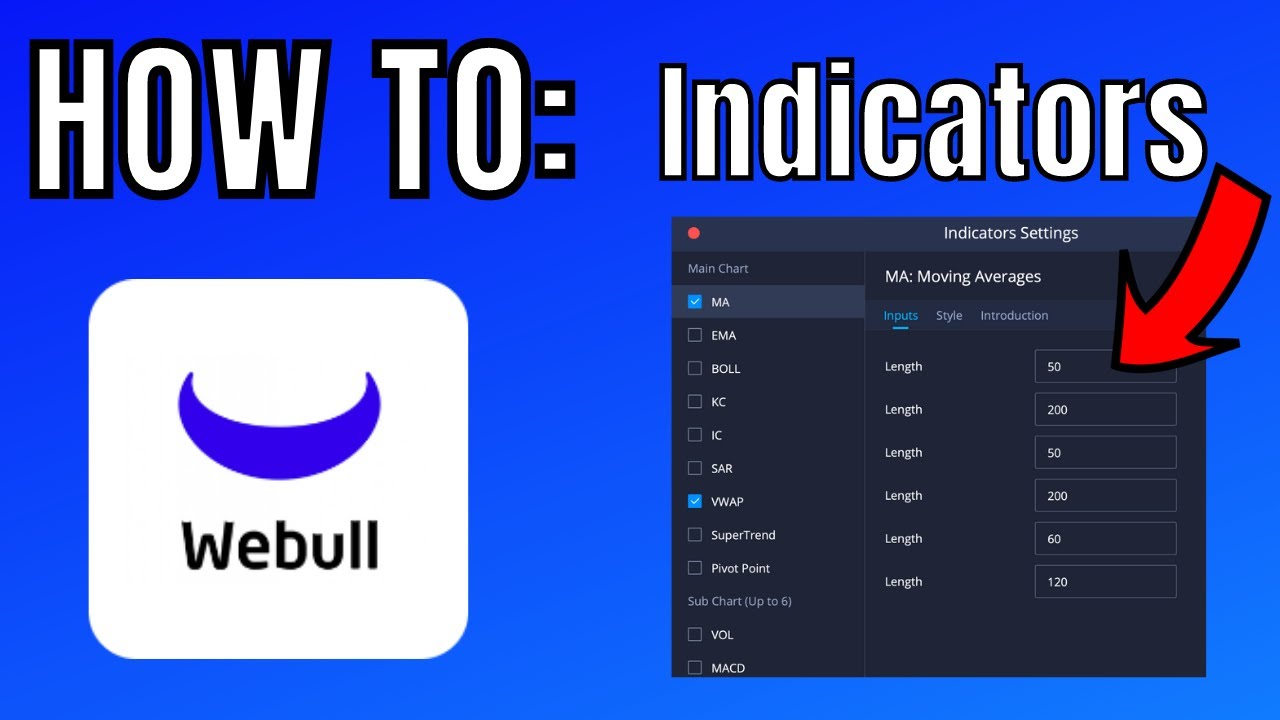How To Add Edit Indicators On Webull Webull Trading Indicators