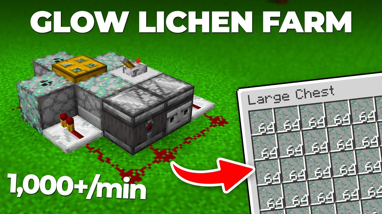 Simple Glow Lichen Farm In Minecraft 1 21 Easy Tutorial Youtube
