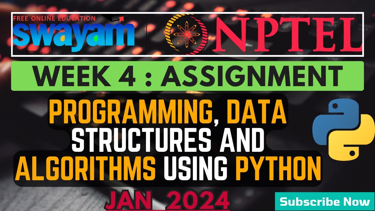 Nptel Programming Data Structures And Algorithms Using Python Week 4