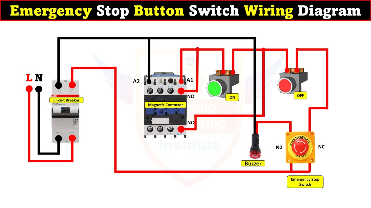 Emergency Stop Button Switch Wiring Diagram Learningengineering Youtube