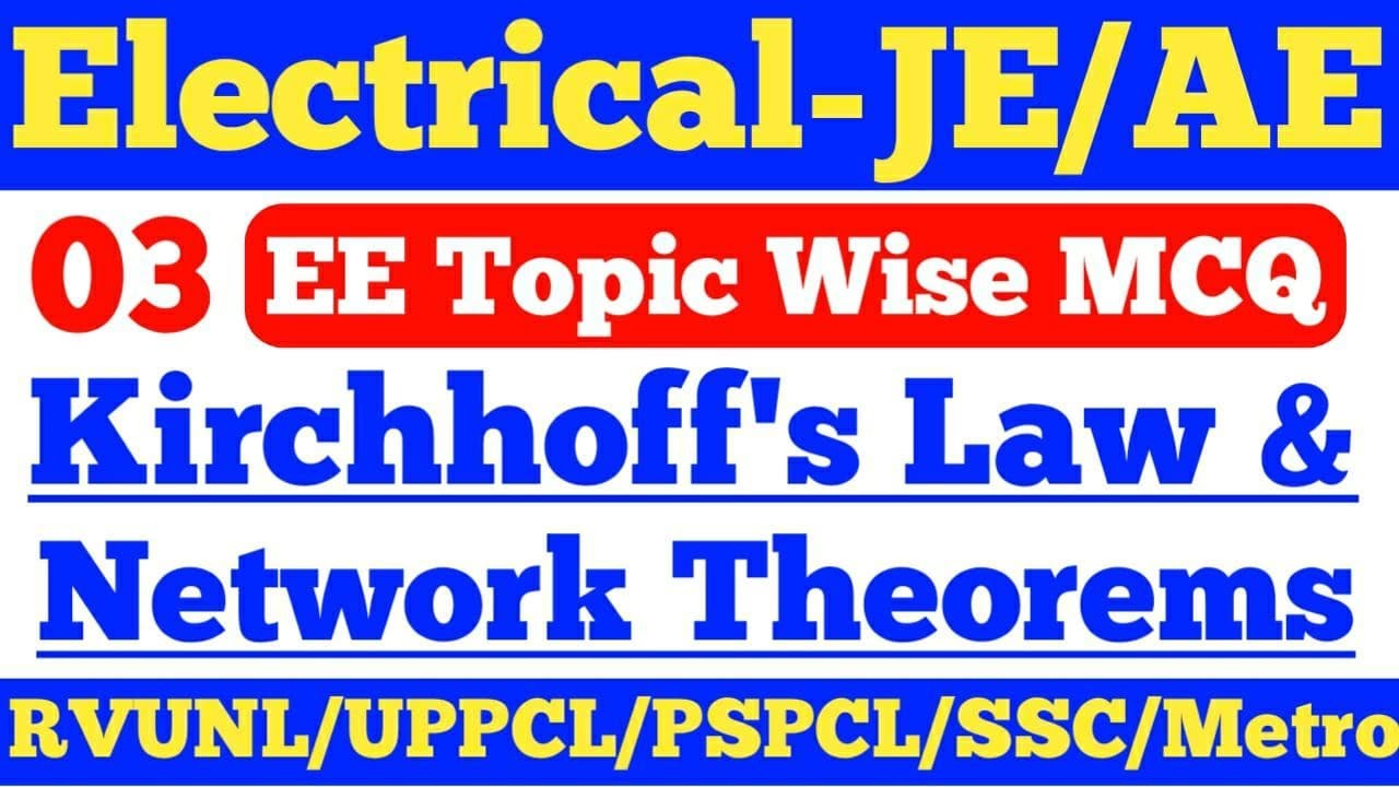 Ae Je Electrical Engineering Mcq Network Theorems Mcq Rvunl Je Rseb Je