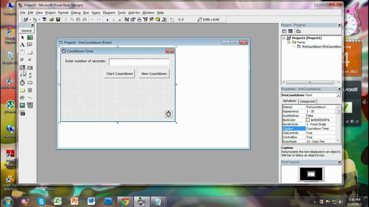 Visual Basic Tutorial Countdown Timer Youtube