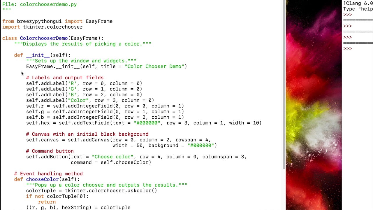 Python08 Color Chooser Demo Youtube