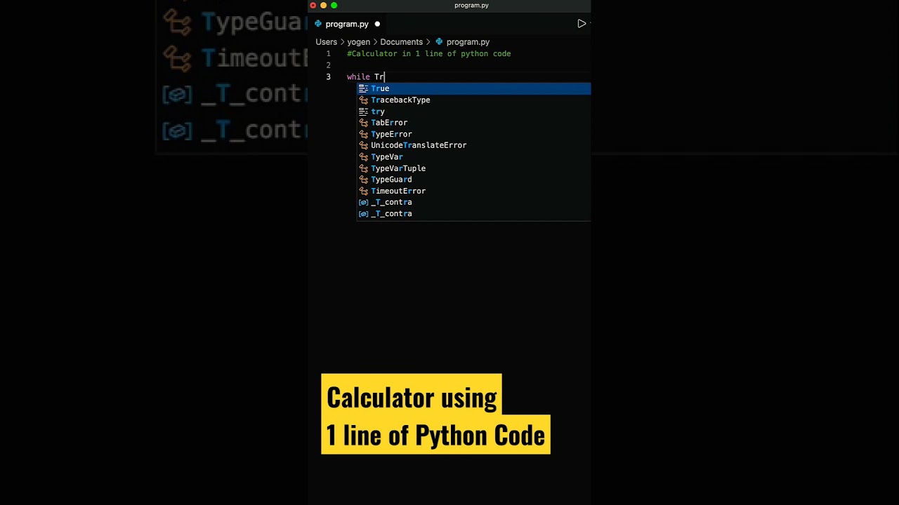 Calculator Using 1 Line Of Python Code Shorts Coding Programming