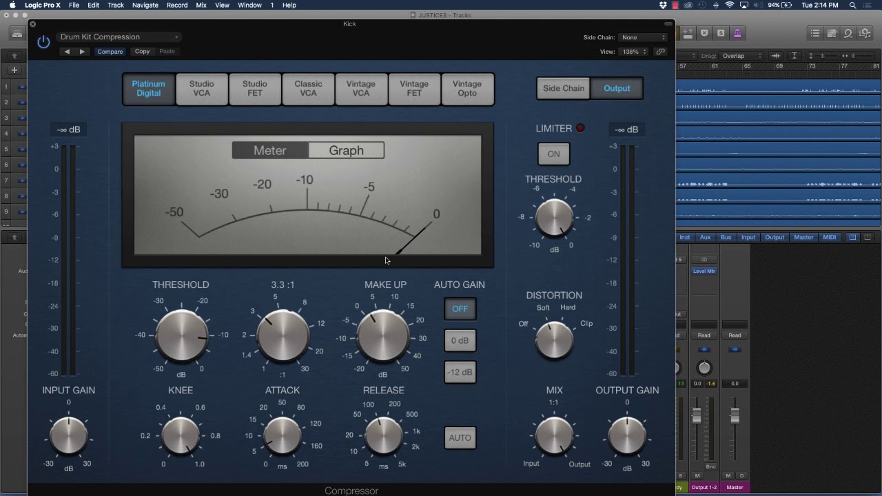 Logic Pro X Tutorial Using Compression On The Kick Drum Youtube