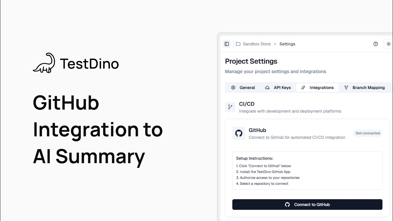 How To Integrate Testdino With Github Repository For Ai Summaries Youtube