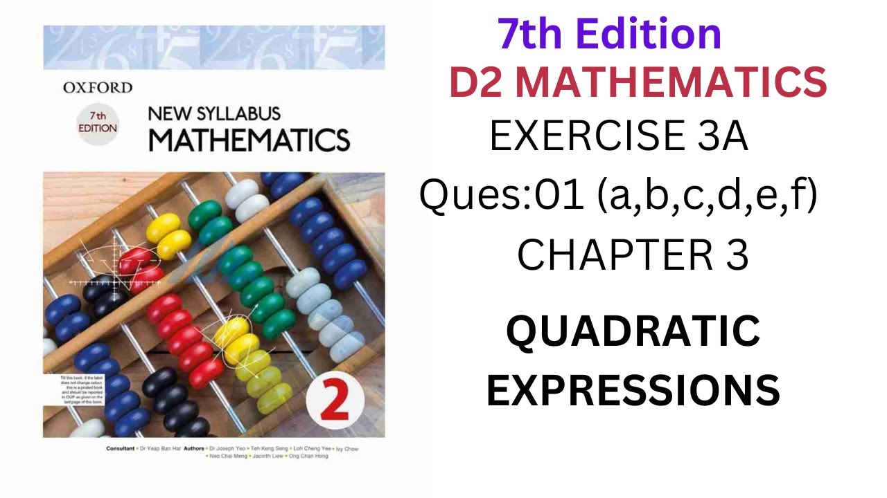 Exercise 3a Ques1 Oxford New Syllabus Maths 7th Edition Book 2 D2