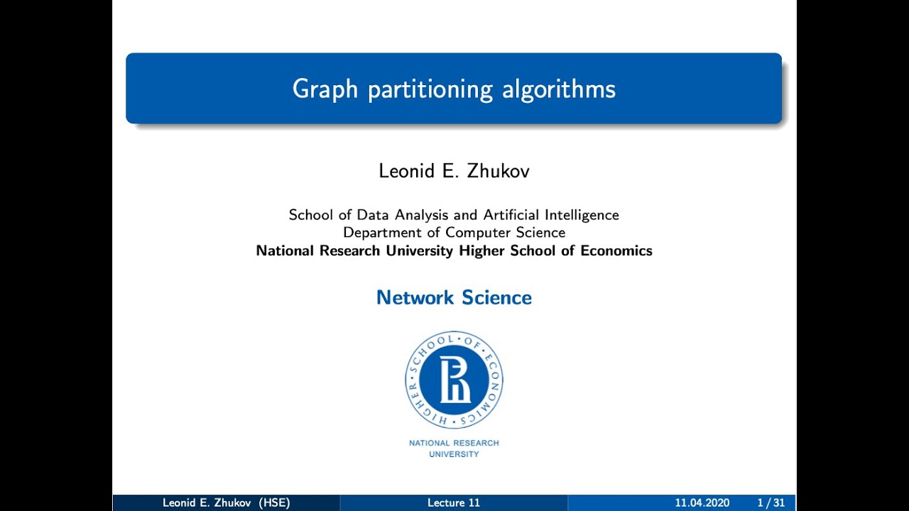 Network Science Lecture11 Graph Partitioning Algorithms Youtube