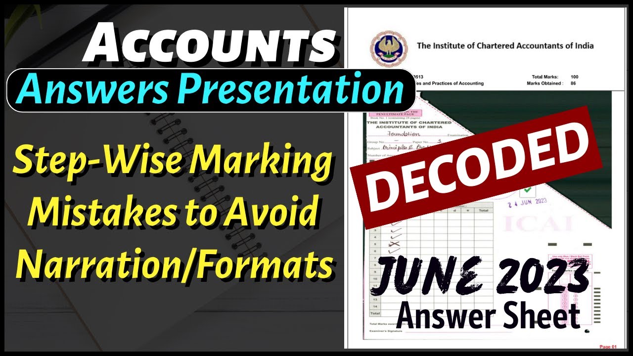 Answer Presentation Masterclass Ca Foundation Accounts Ca Hardik