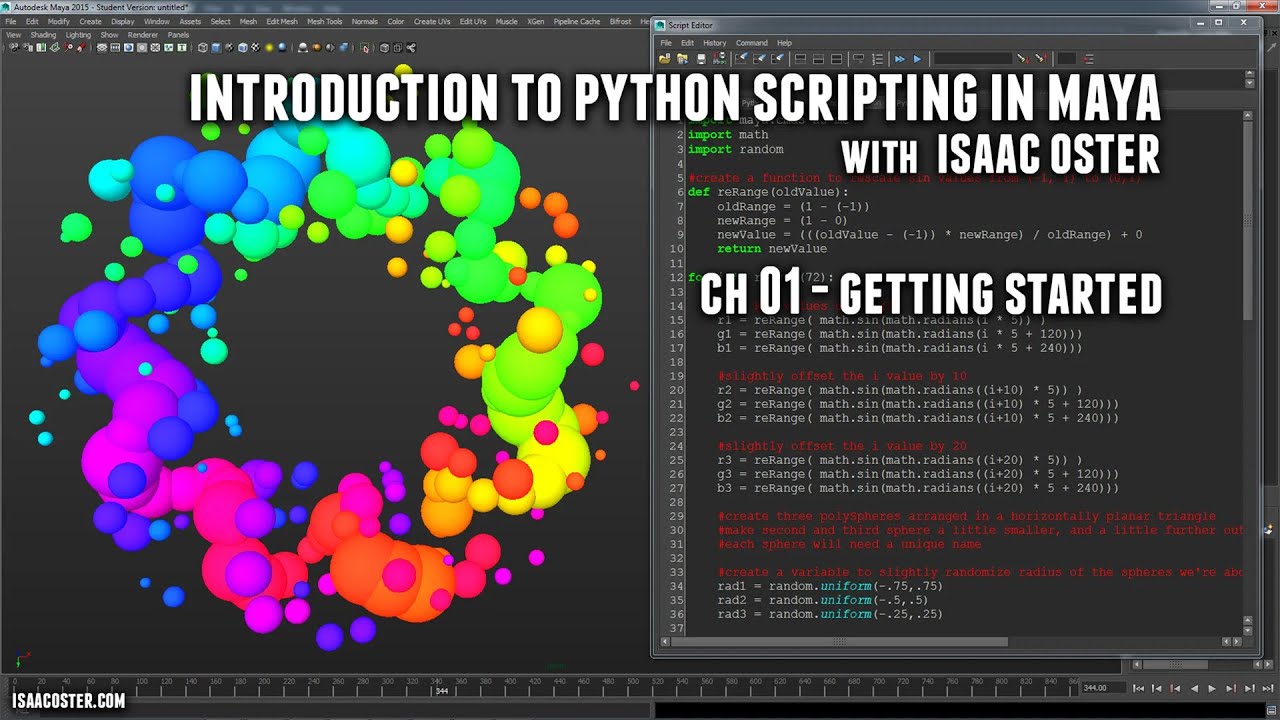 Introduction To Python Scripting In Maya Ch 01 Getting Started Youtube