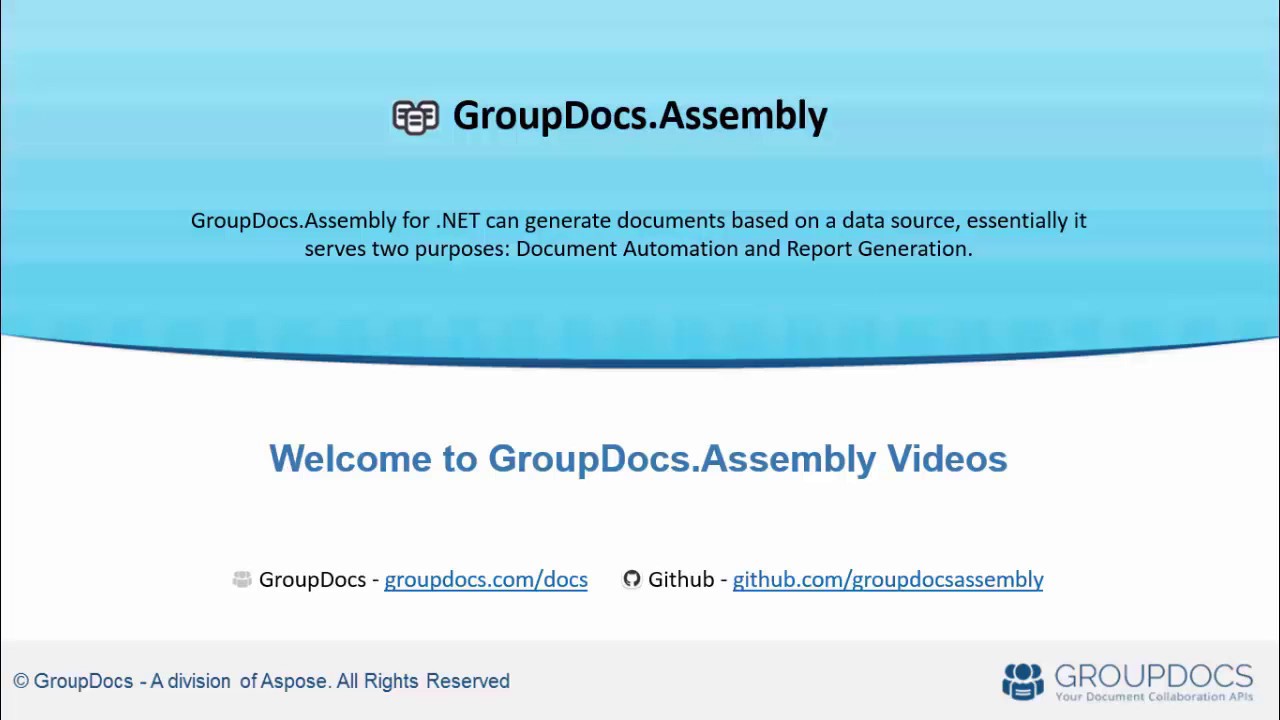 Basic Video Tutorial Why To Use Groupdocs Assembly Youtube