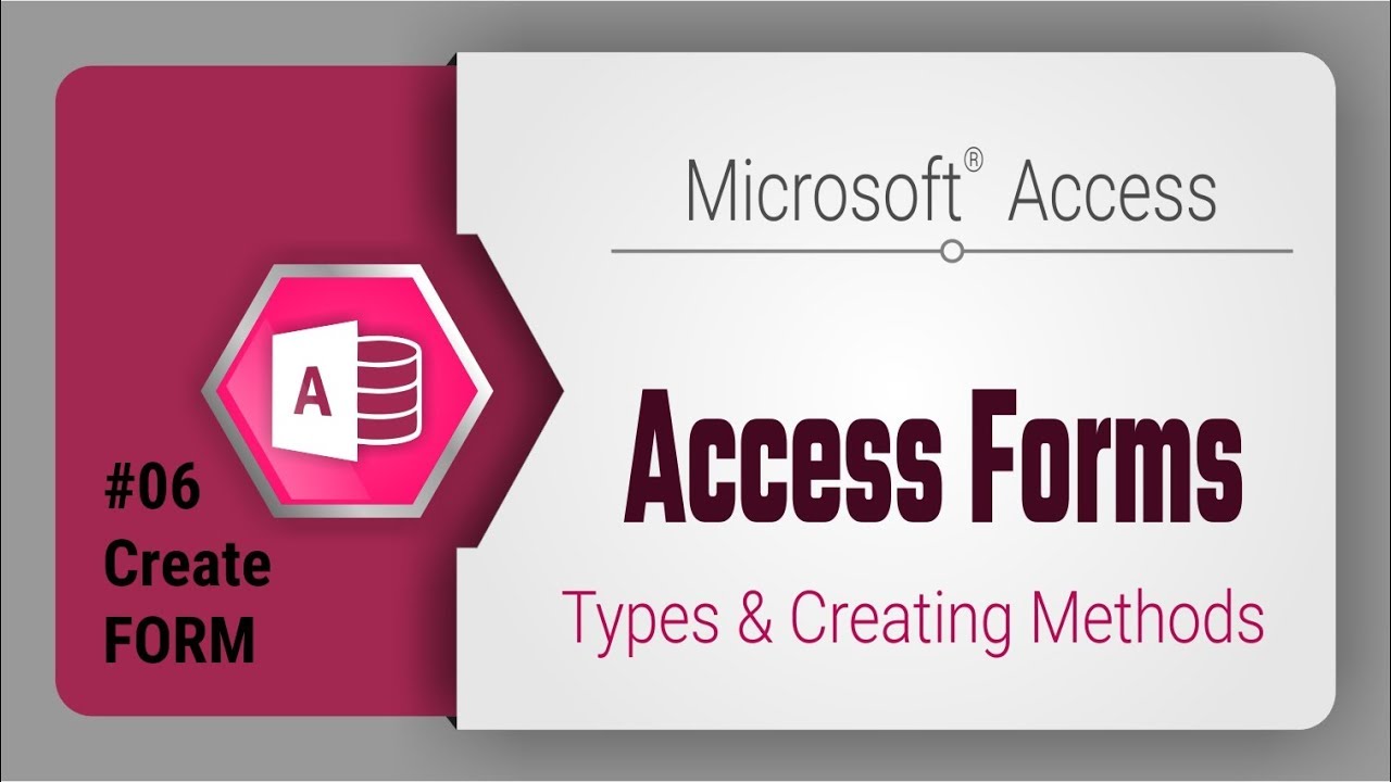 Microsoft Access 06 Create Form Youtube