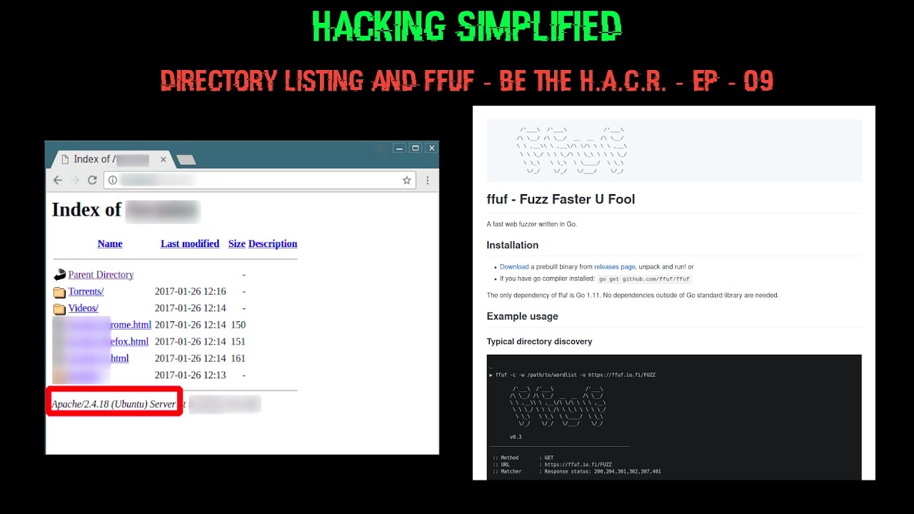 Directory Listing And Ffuf Be The H A C R Ep 09 Youtube