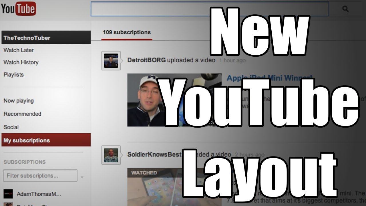 Demo New Youtube Homepage Layout Design 2012 Youtube