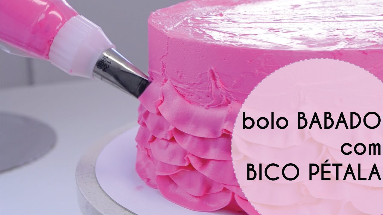 Bolo Babado Com Bico Petala Ruffle Cake With Petal Tip Youtube