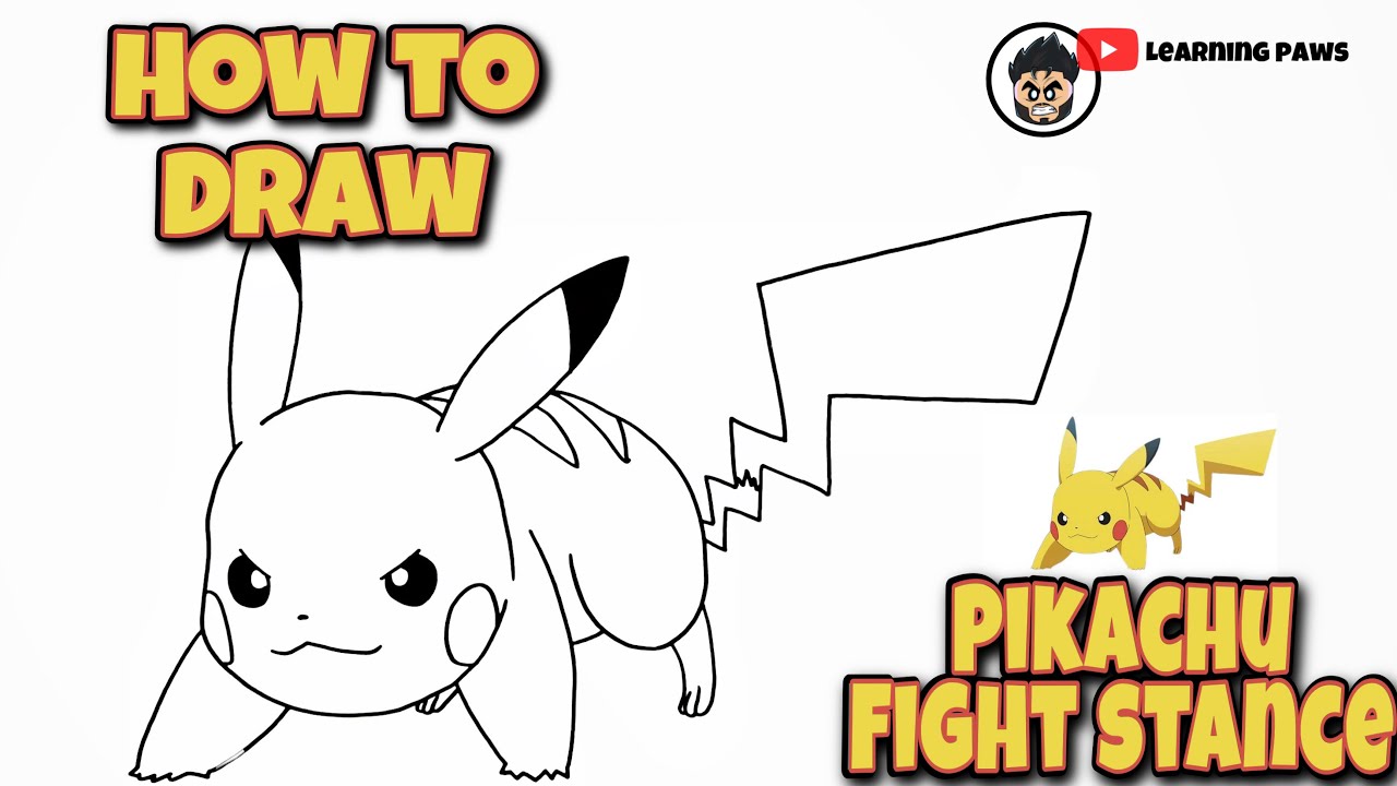 How To Draw Pikachu Fight Stance Pokemon Drawing Pokemondrawing