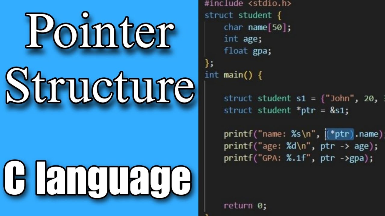Pointer To Structure In C Language Beginner S Tutorial Youtube