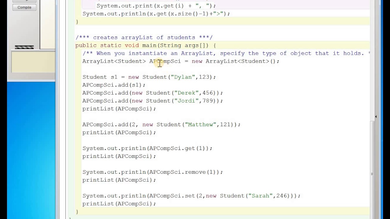 Arraylistofstudents Youtube