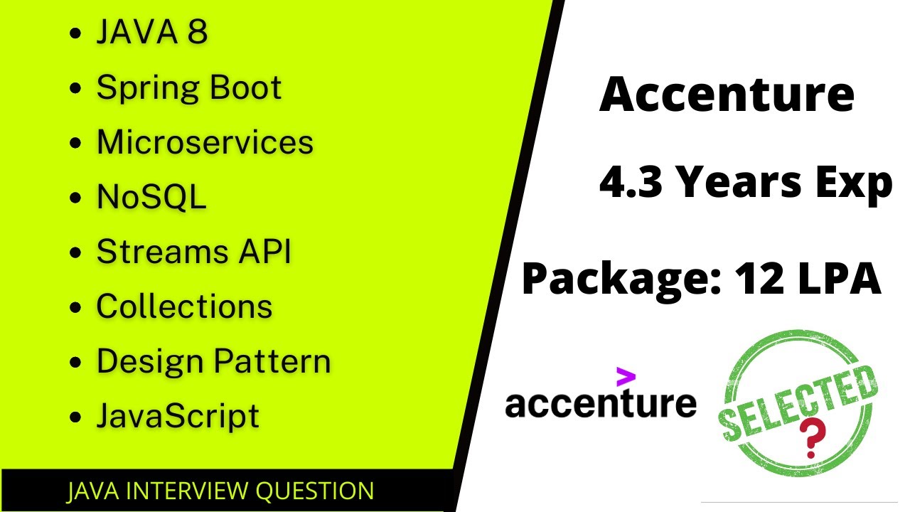 Accenture Recent Interview Question List Java Developer Youtube