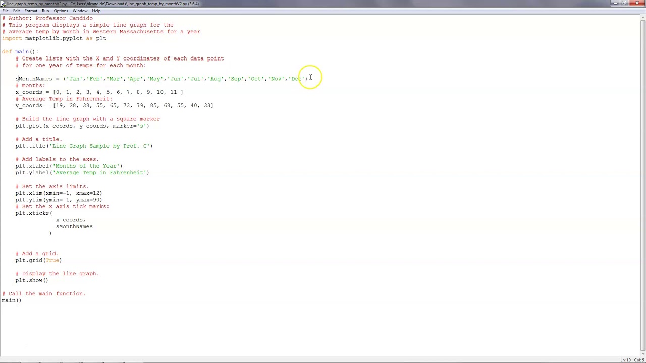 Python Line Graphs Version 1 Youtube