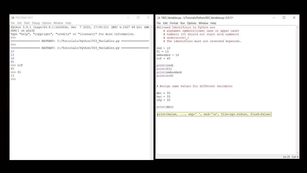 Python 3 Variables In Python Python 0 To 100 Python Tutorials