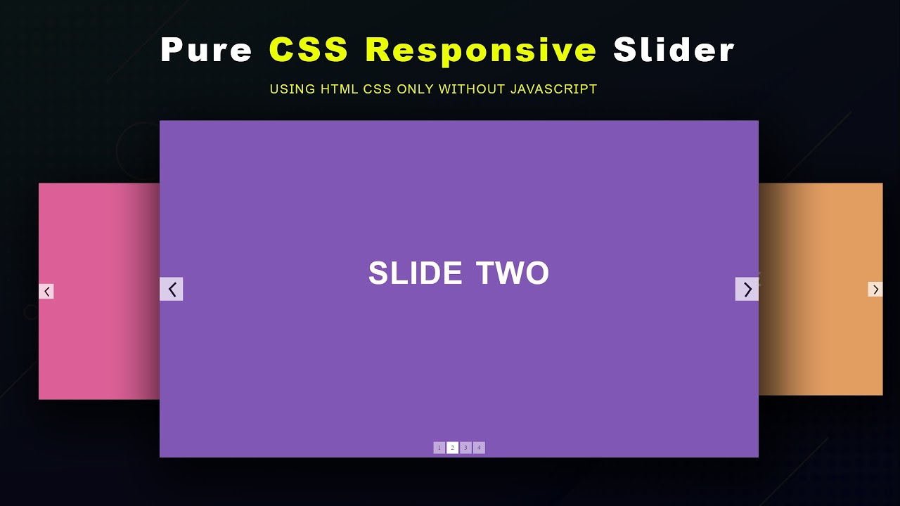Pure Css Responsive Image Slider Html5 Css3 Tutorial Youtube