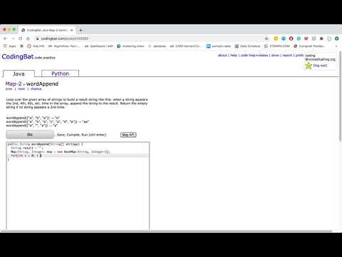 Map 2 Wordappend Java Tutorial Codingbat Youtube