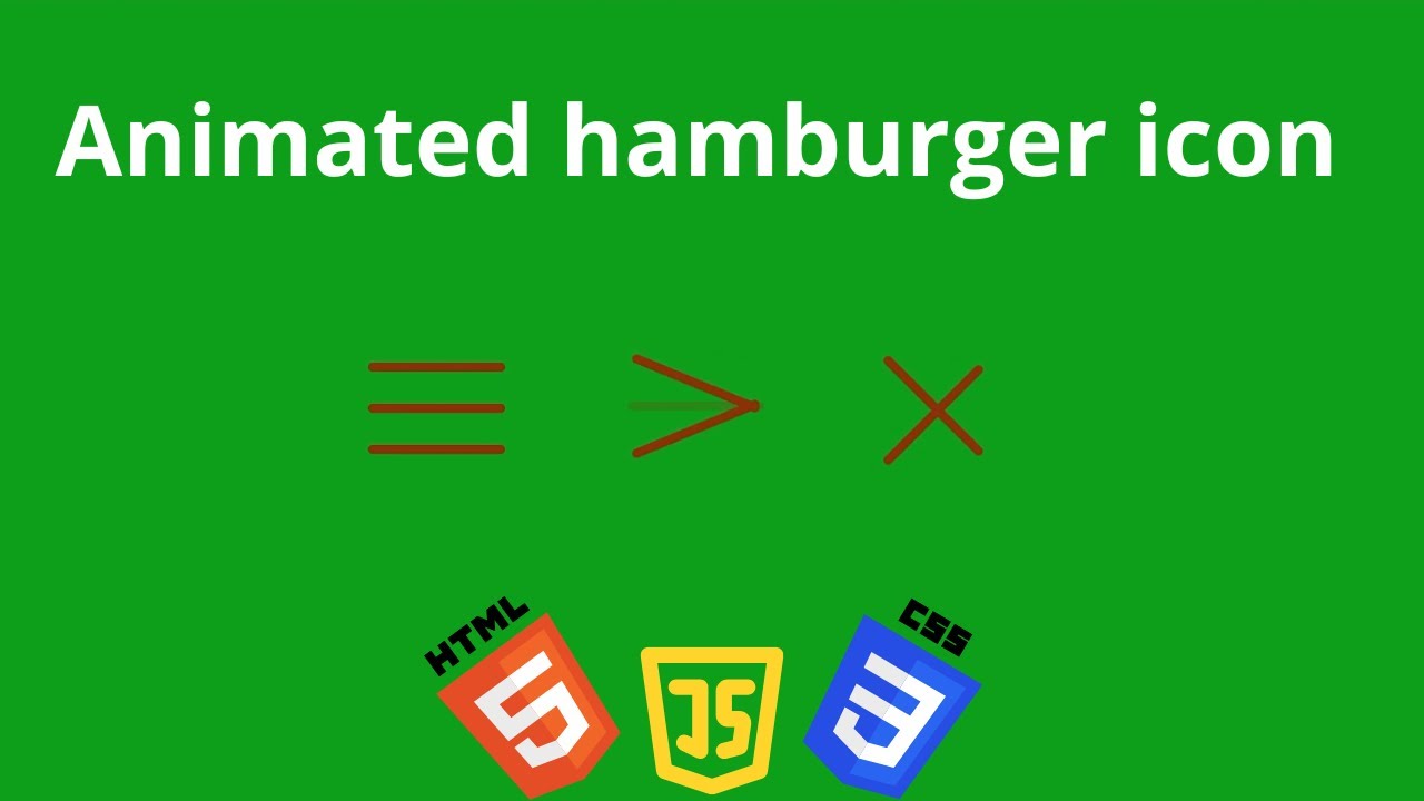 Animated Hamburger Icon Using Html Css And Javascript Youtube