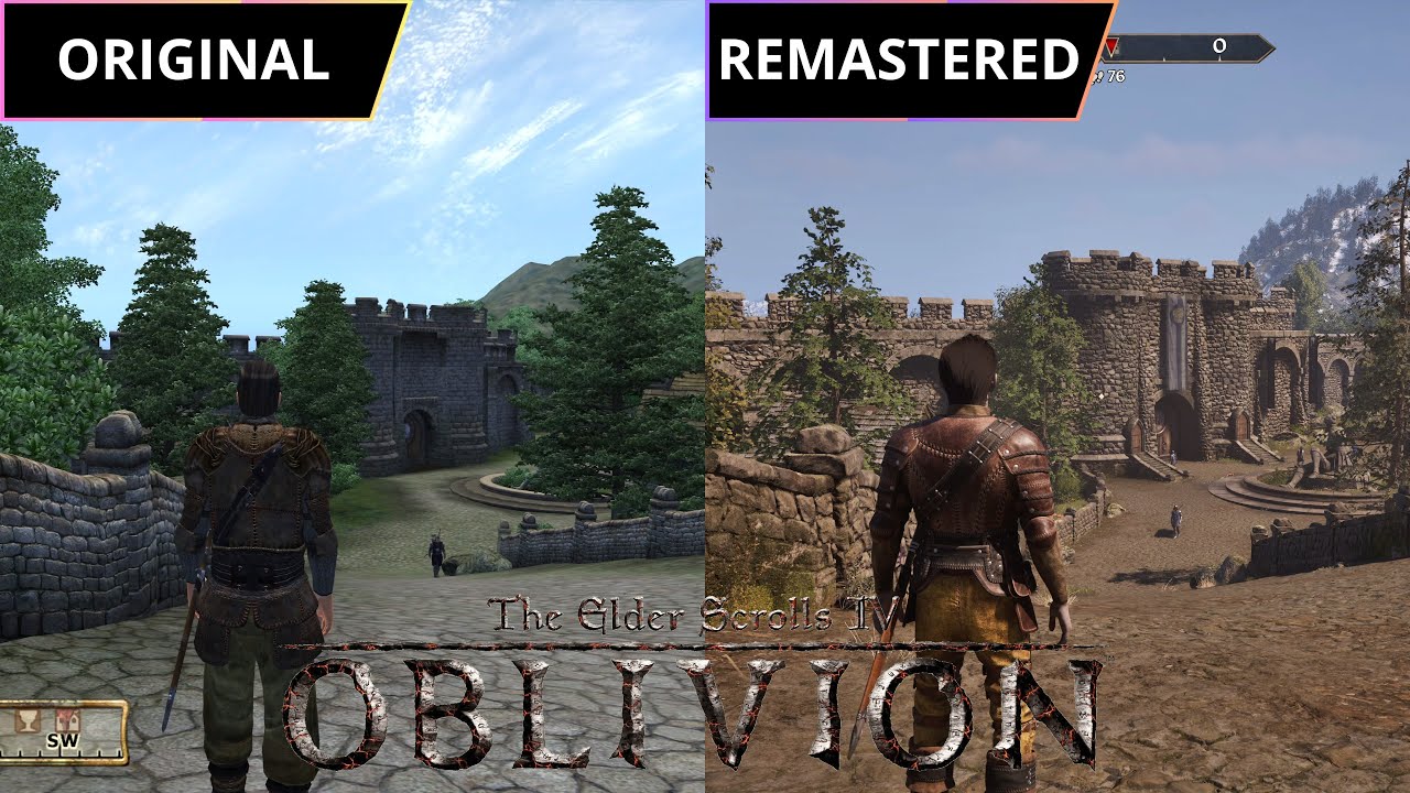 Oblivion Original Vs Remastered Comparison Of Details Graphics