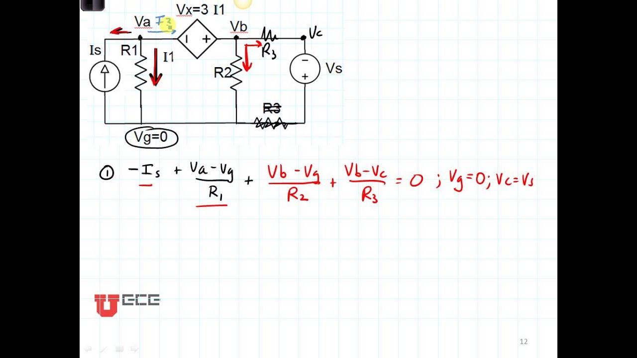2 Node Voltage With Supernode Youtube