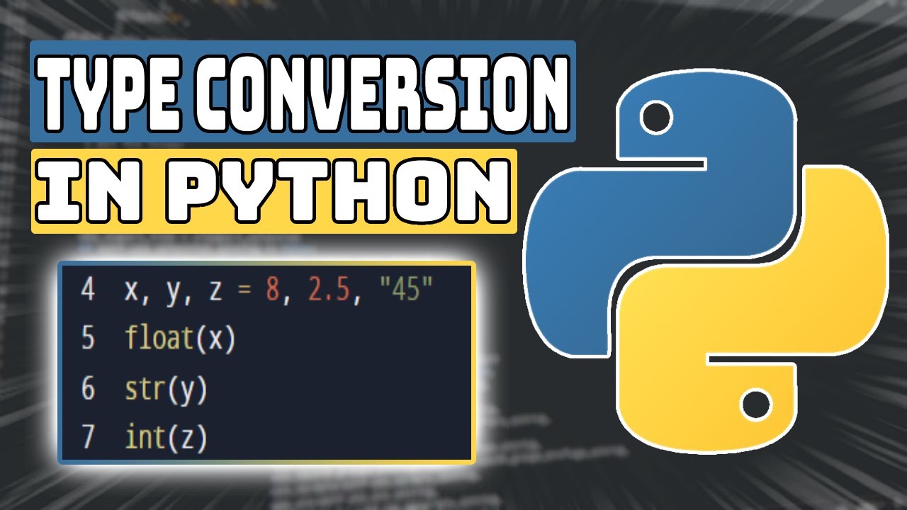 Type Conversion In Python Python Tutorial For Beginners Youtube