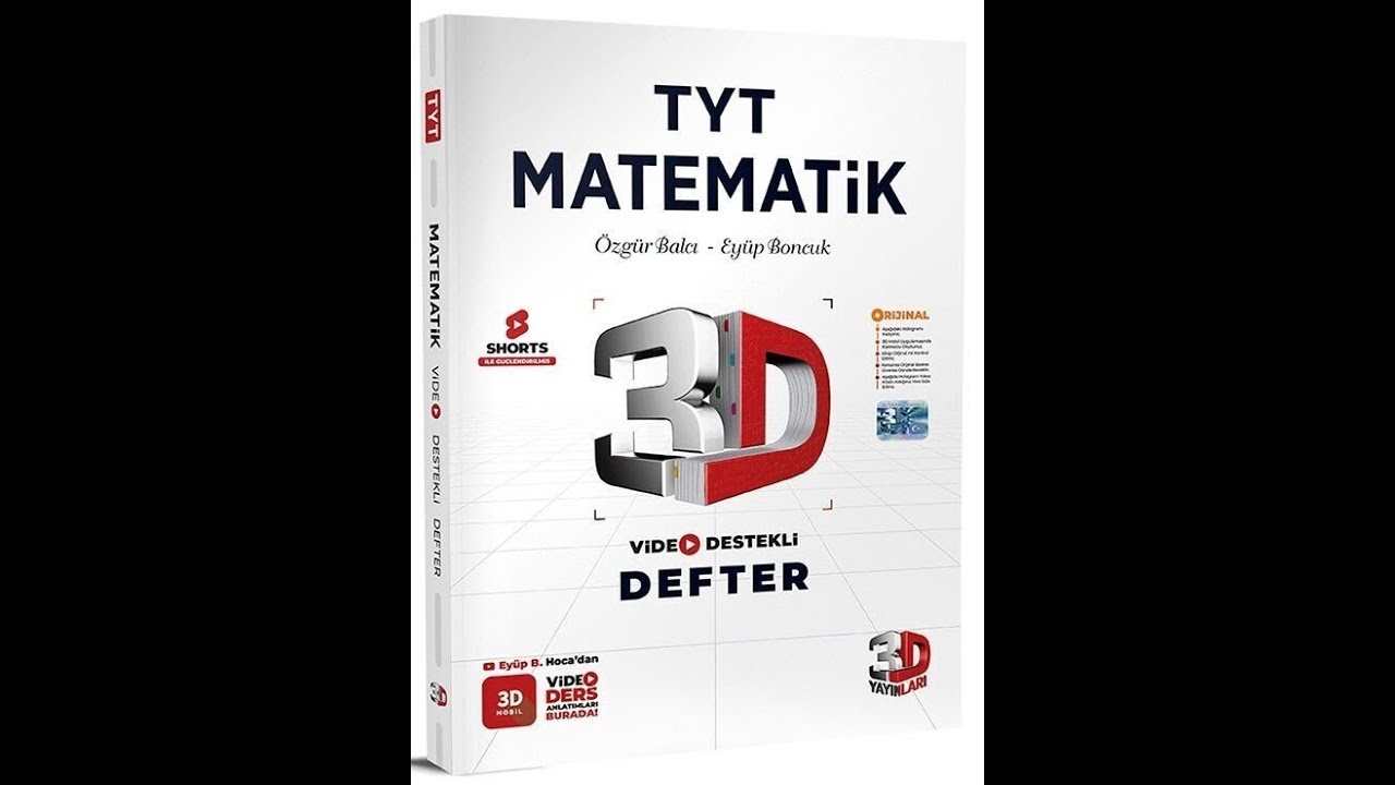3d Yay脹nlar脹 Tyt Matematik Video Destekli Defter Youtube
