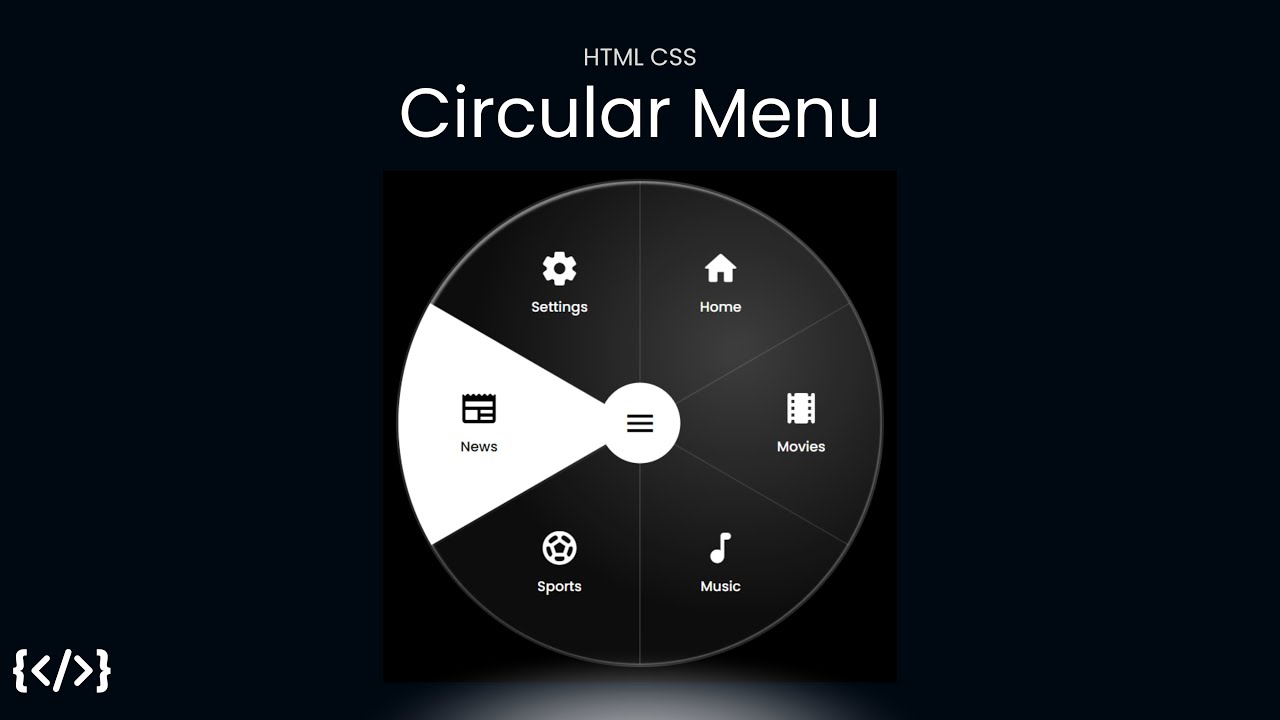 Unique Circular Menu For Navigation Pure Css Youtube