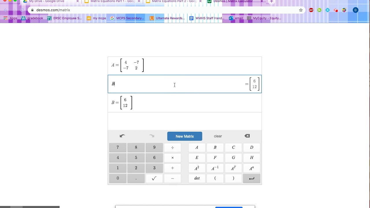 How To Use Desmos Matrix Calculator Youtube