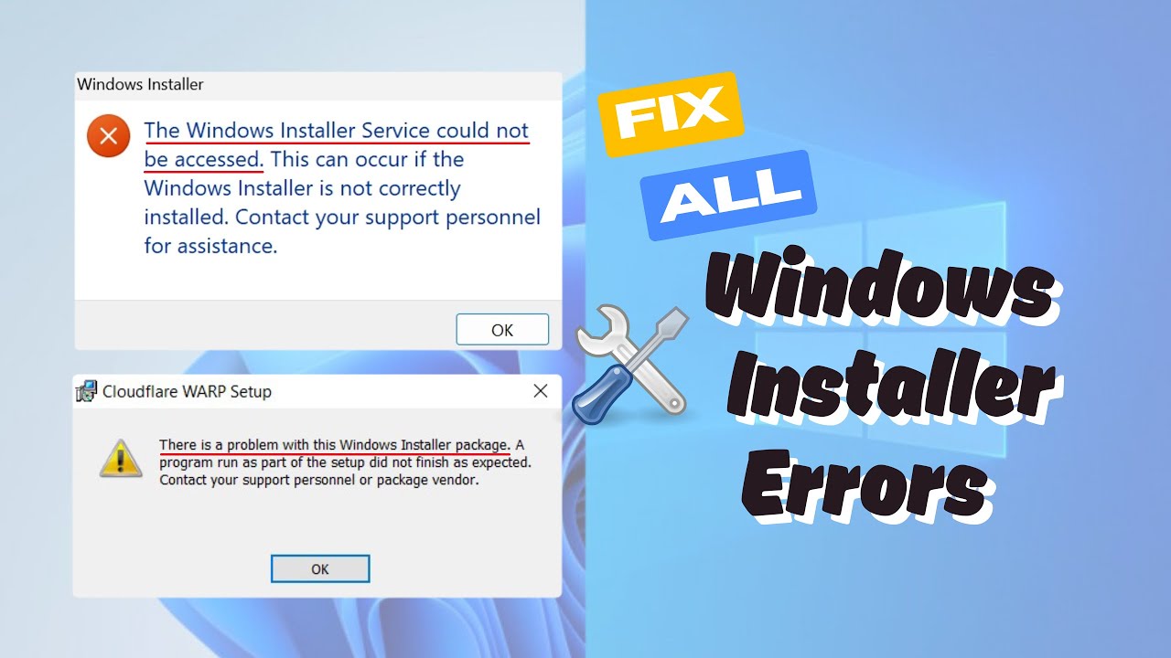 Fix All Windows Installer Not Working Errors Youtube