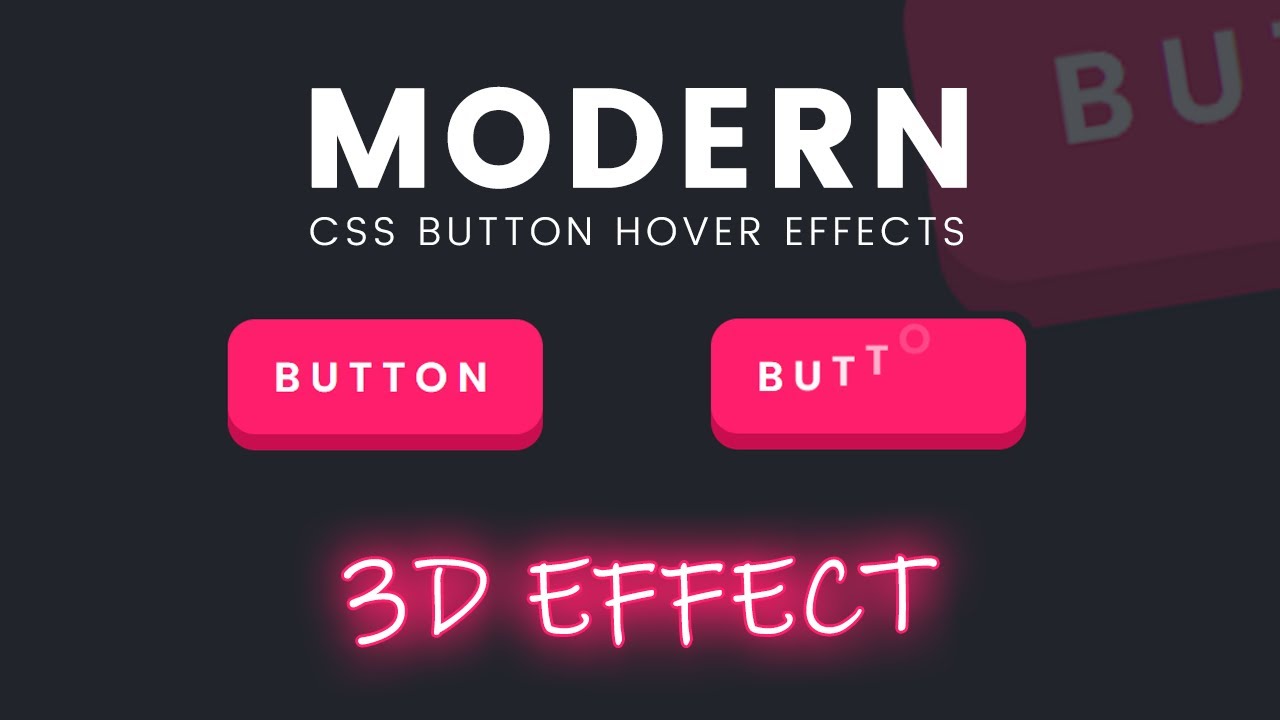 How To Make A 3d Button With Hover Animation Using Html Css Youtube