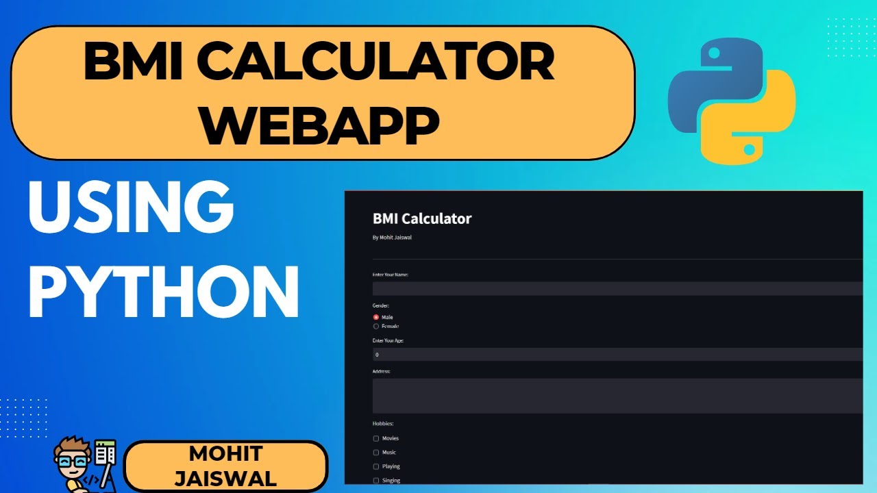 Bmi Calculator Webapp Using Python Project 02 Internship Youtube