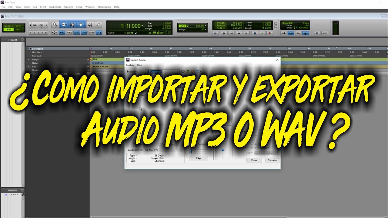 Pro Tools 12 Hd Tutorial Como Importar Y Exportar Audio Mp3 ó Wav