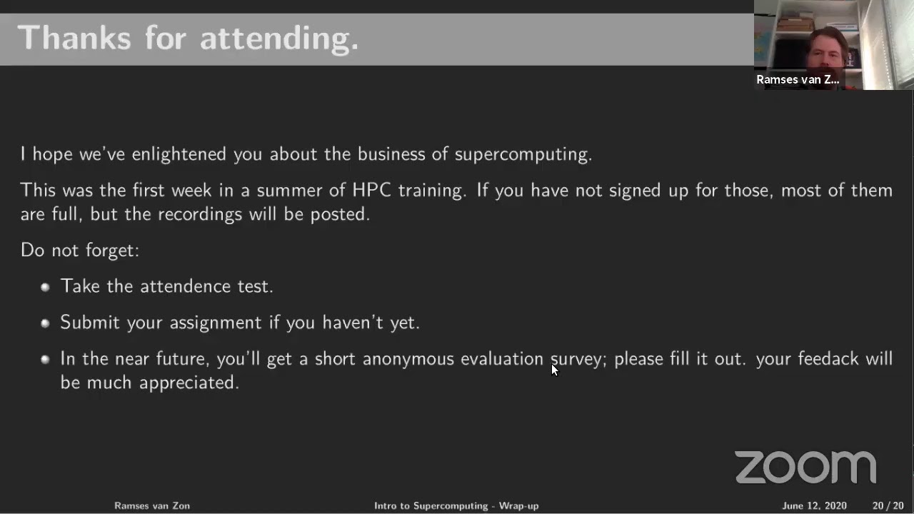 Intro To Supercomputing Wrap Up Session Jun 2020 Youtube