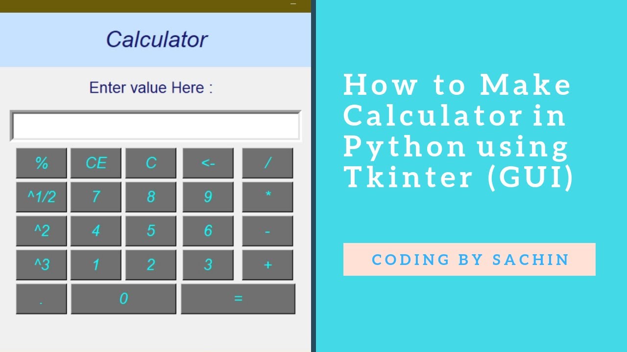Calculator In Python Using Tkinter Gui Calculator In Python Youtube