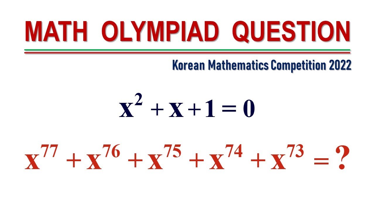 Korean Mathematics Competition Cool Tricks Youtube