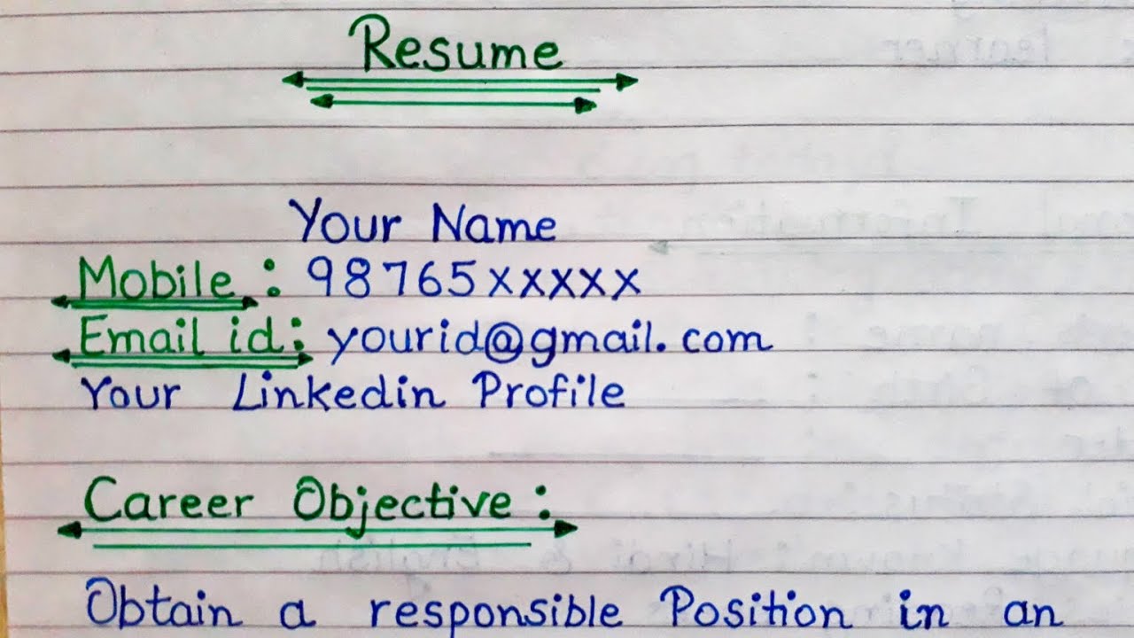 How To Write Resume For Jobs How To Write Cv Simplifiedstudyofficial