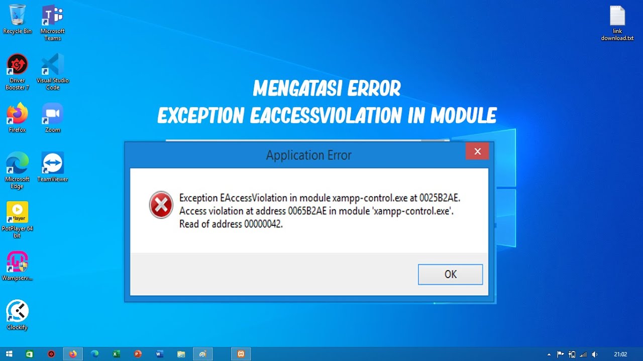 Mengatasi Error Xampp Exception Eaccessviolation In Module Xampp